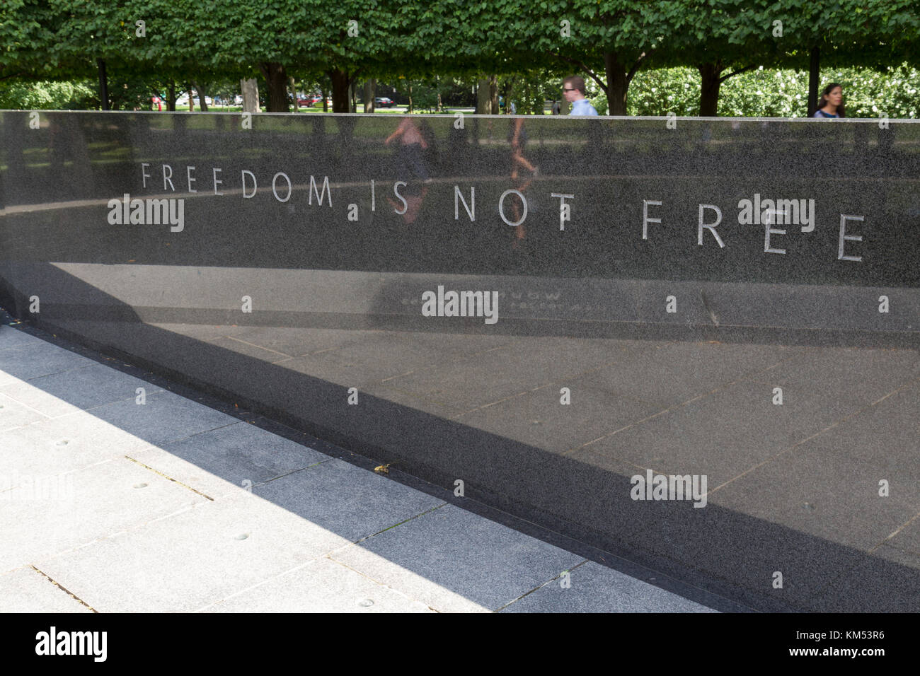 "Freedom is not free" engraved on the Korean War Veterans Memorial ...