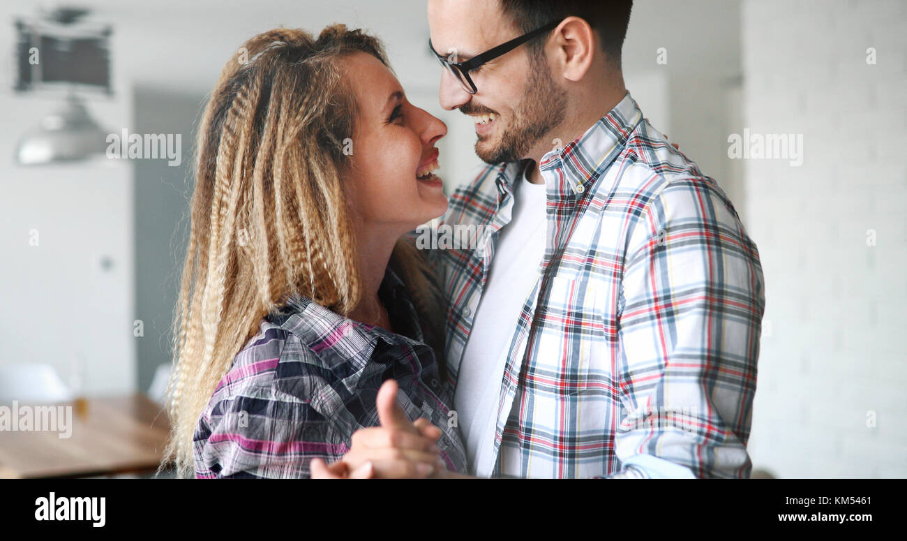 Sentimental couple in love bonding Stock Photo - Alamy