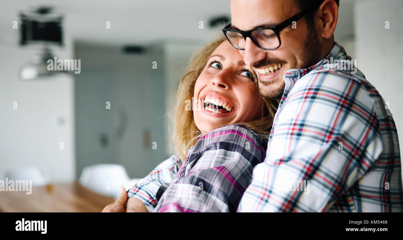 Sentimental couple in love bonding Stock Photo - Alamy