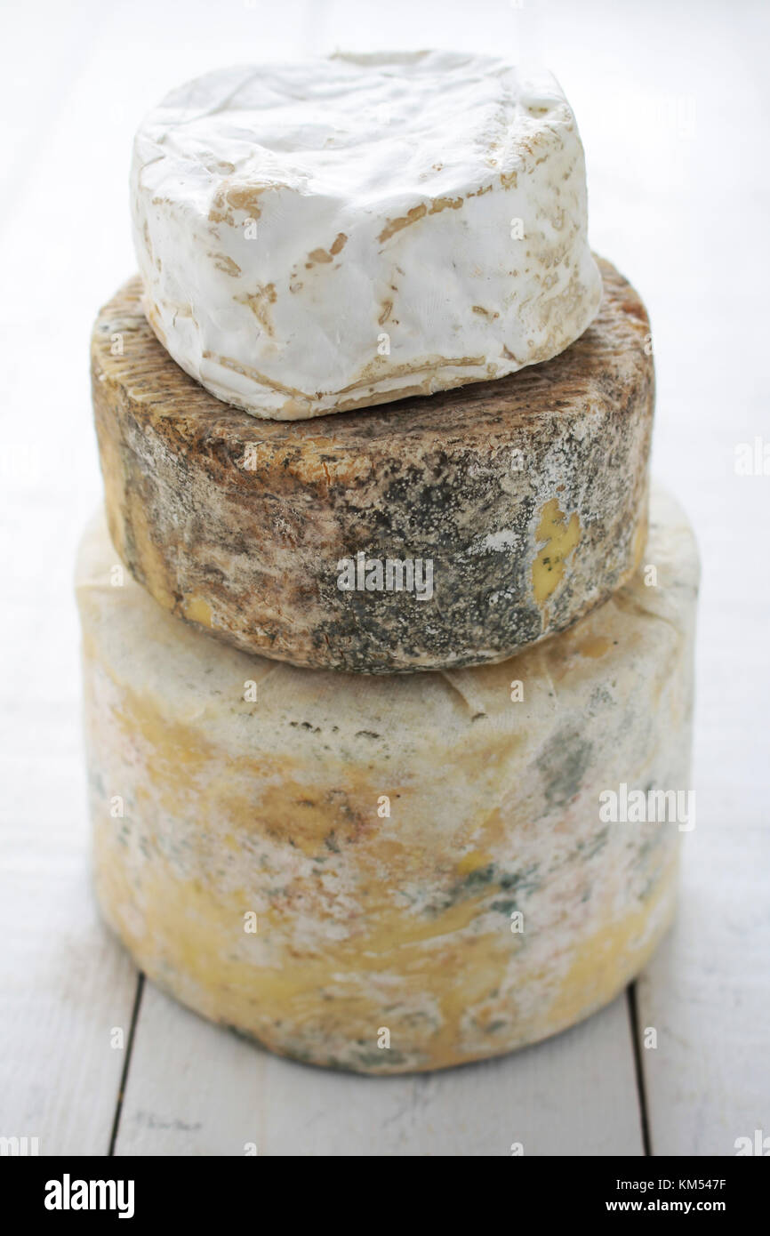 stacked artisan cheese Stock Photo - Alamy