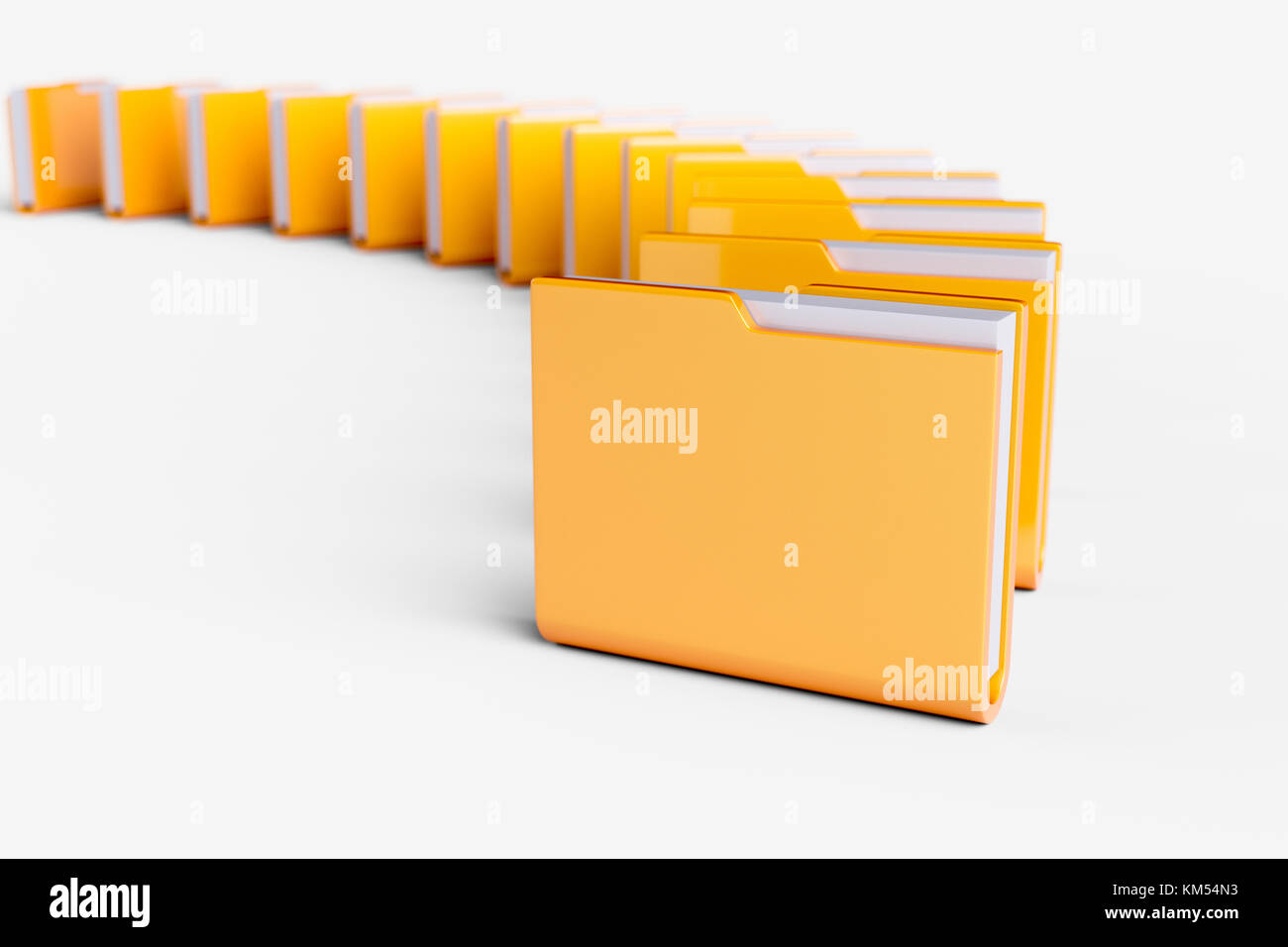 Computers folder stack. Files raw isolated on white background. 3d ...
