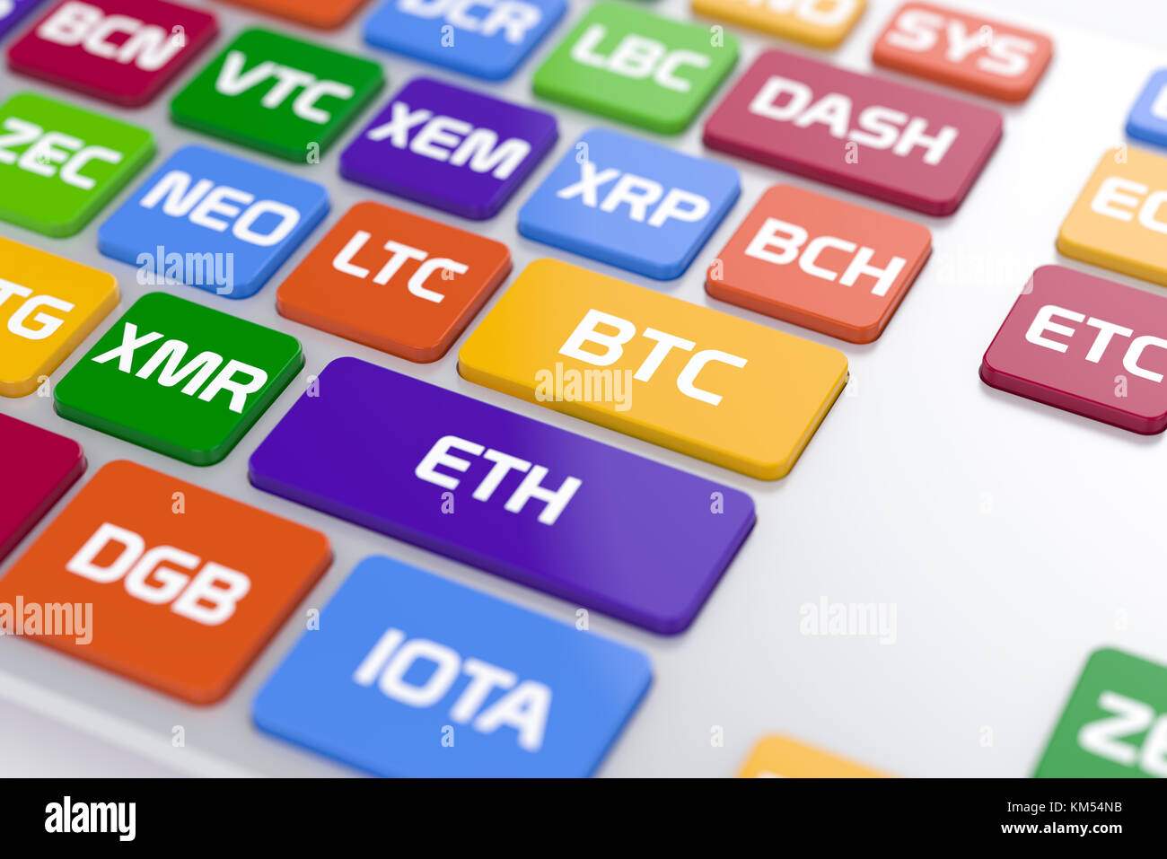 3d render of cryptocurrency coin computer PC communication keyboard ...