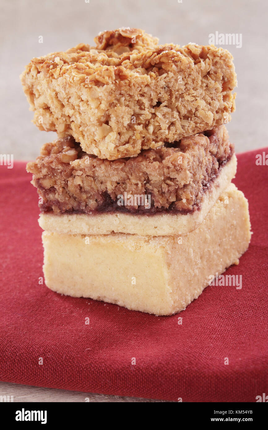 traybake cake slice selection Stock Photo - Alamy