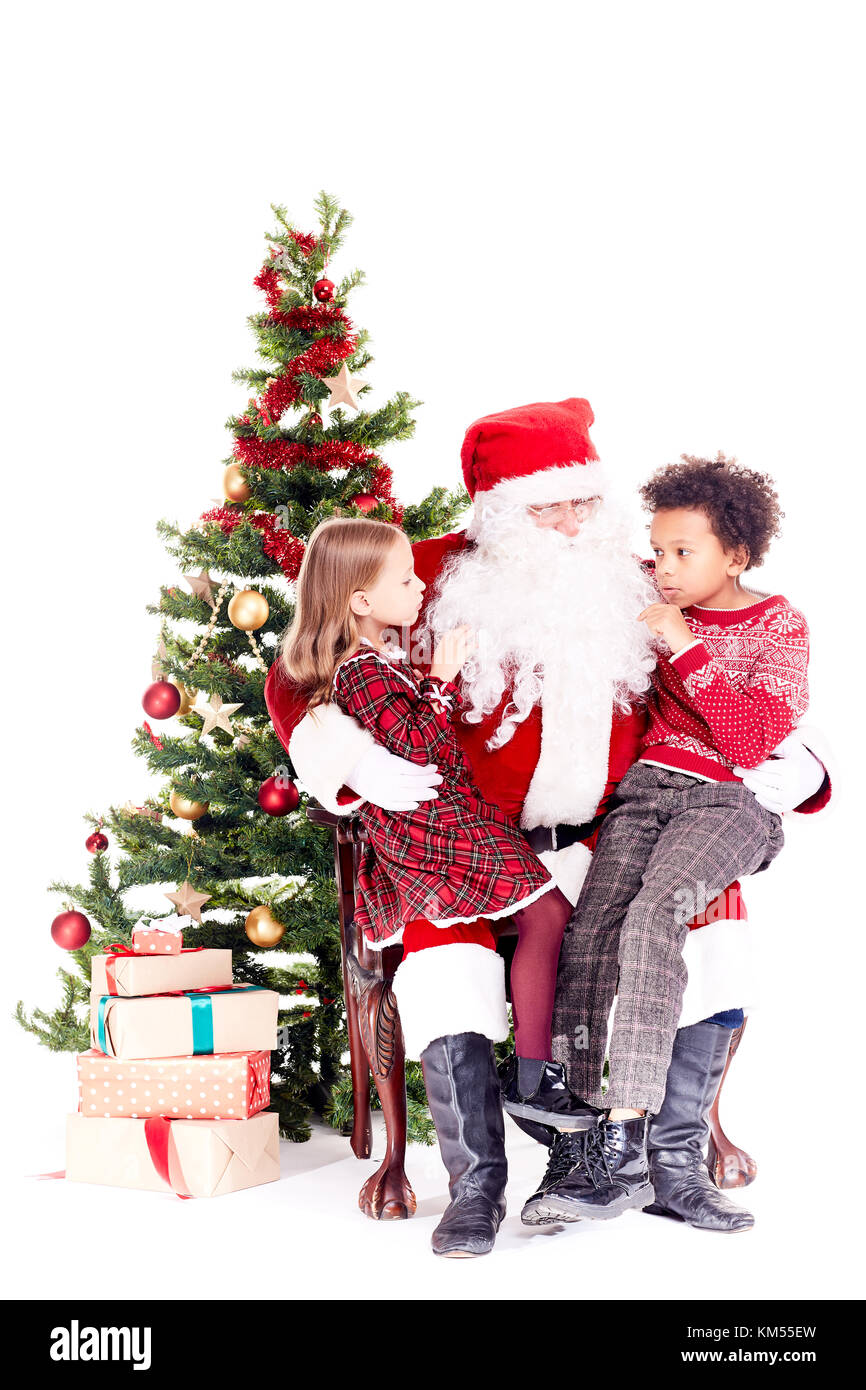 Kids with Santa Claus Stock Photo - Alamy