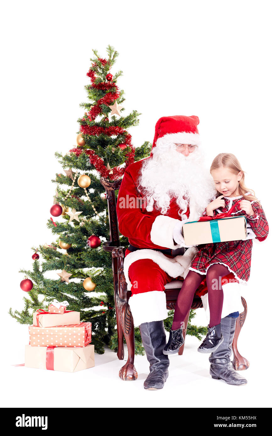 Child getting present christmas hi-res stock photography and images - Alamy