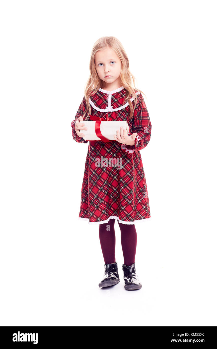Cute girl with gift box Stock Photo - Alamy