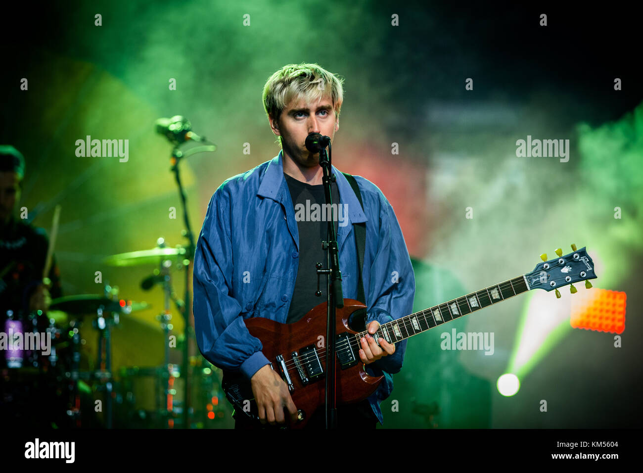 The Austrian indie rock band Bilderbuch performs a live concert at the ...