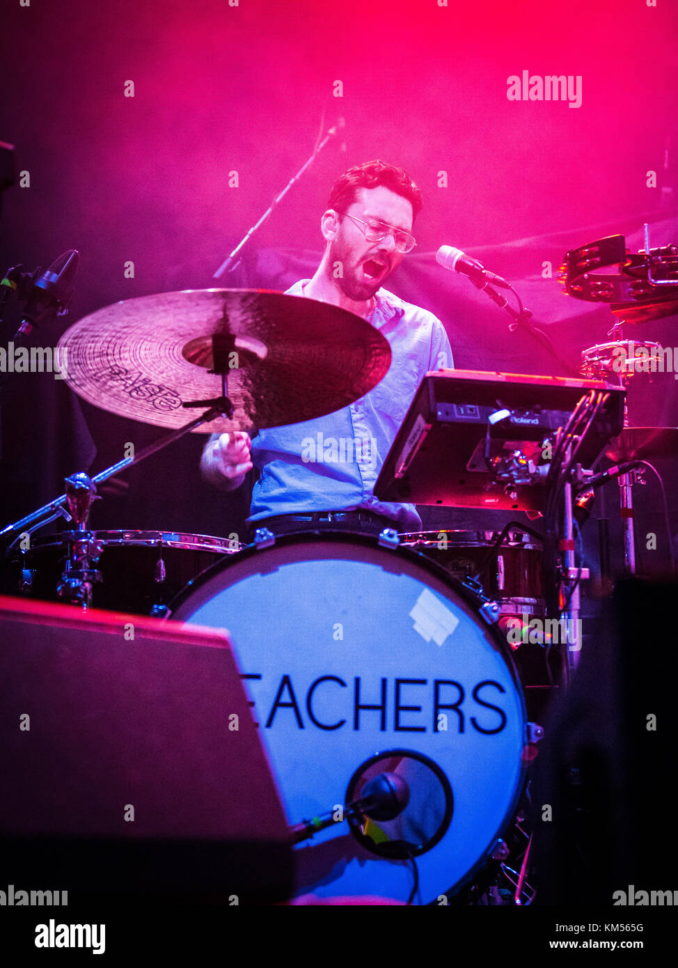 The American indie pop band Bleachers performs a live concert at ...
