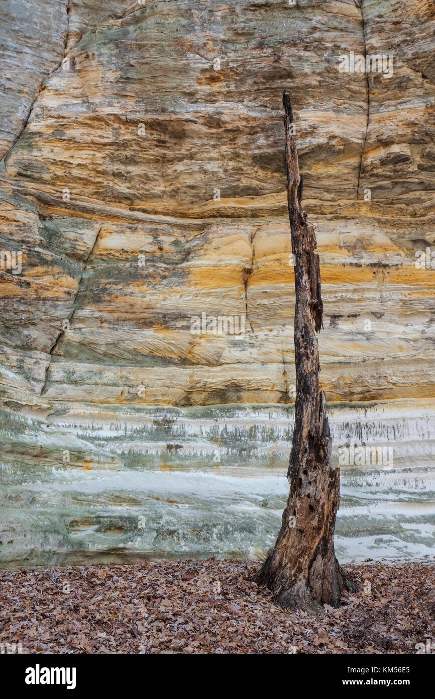 Deep inside Illinois Canyon, the glowing St. Peter Sandstone cracked ...