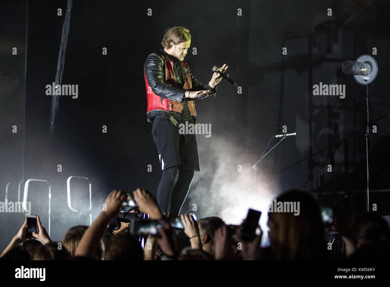 The American rock band Imagine Dragons performs a live concert at the ...