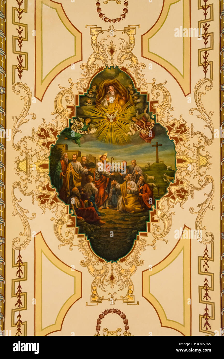 New Orleans, Louisiana - February 6, 2017: Religious painting on the ...