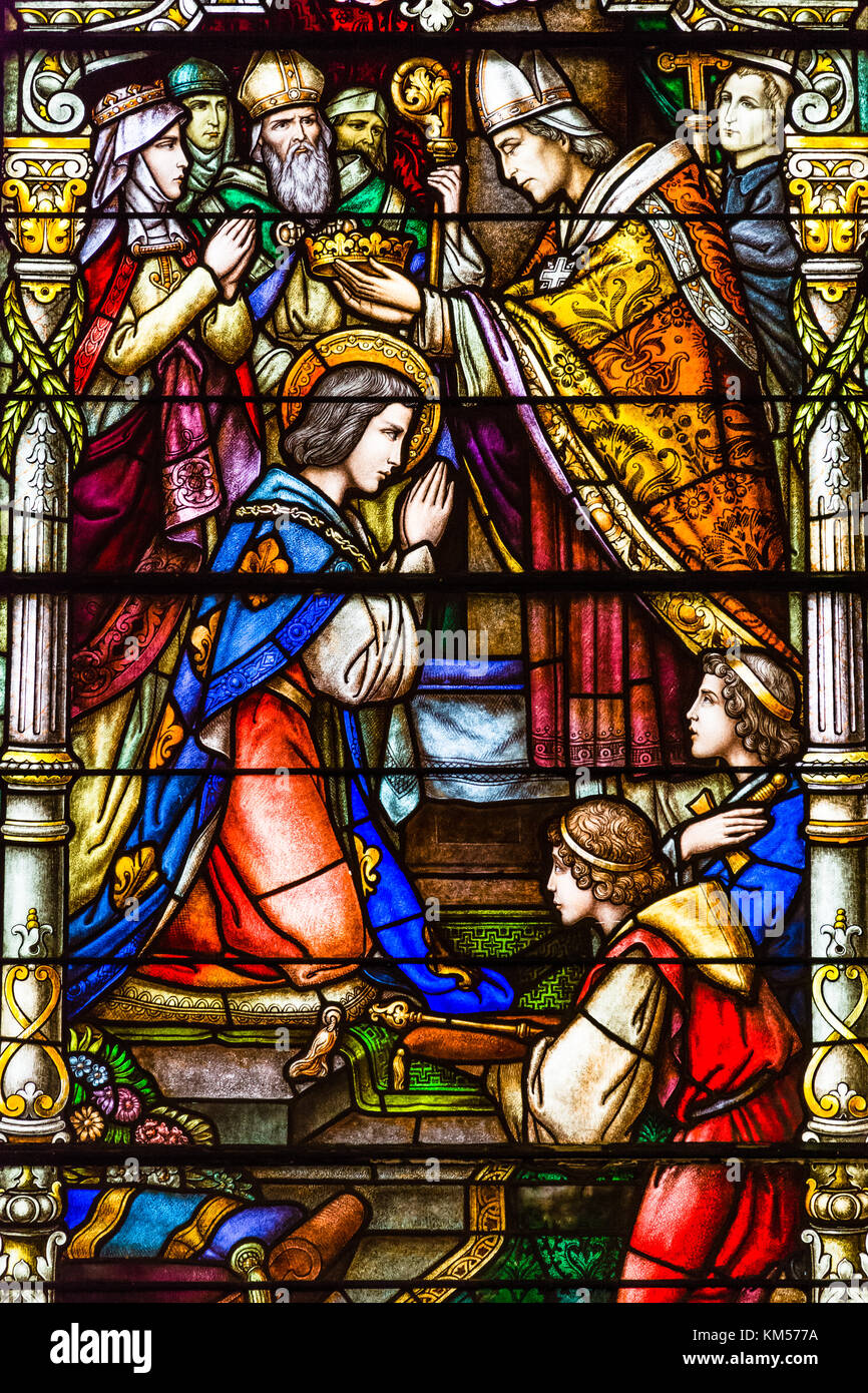 New Orleans, Louisiana - February 6, 2017: Religious colorful stained ...