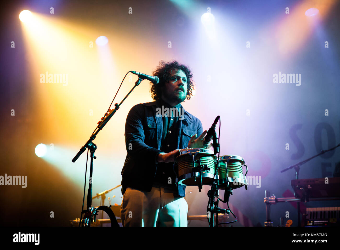 The English electronic music group Metronomy performs a live concert at ...
