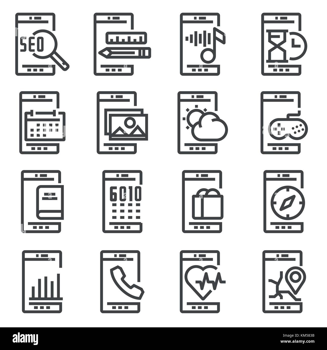 Mobile Apps vector icon. Flat gray symbol. Vector illustration Stock ...