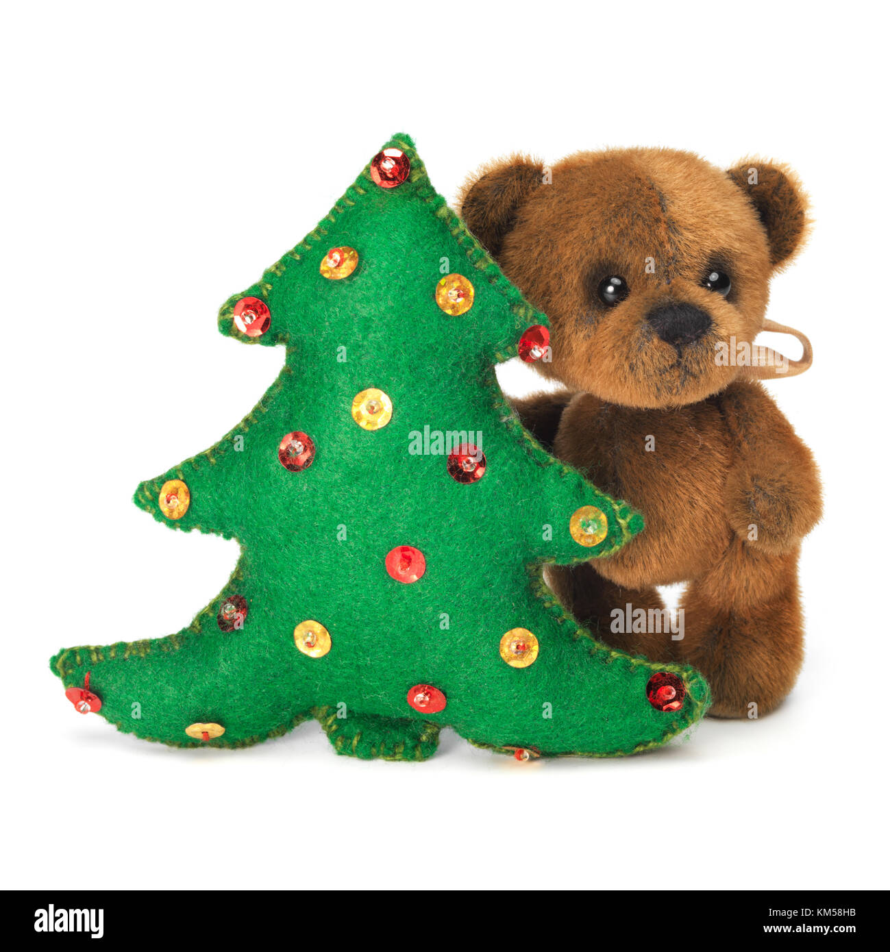 Christmas tree decoration with cute classic teddy bear. Fully handmade ...