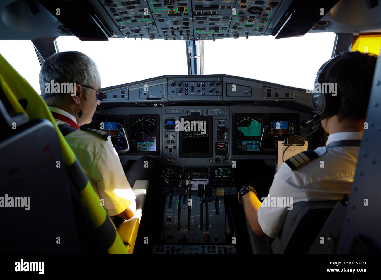 Pilot Co-Pilot Cockpit Commercial Airplane Stock Photo - Alamy
