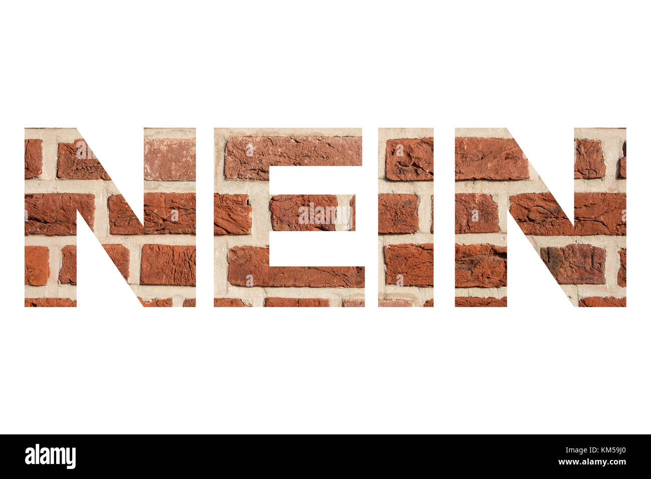 Word in german "NEIN" with texture of red brick wall Stock Photo - Alamy