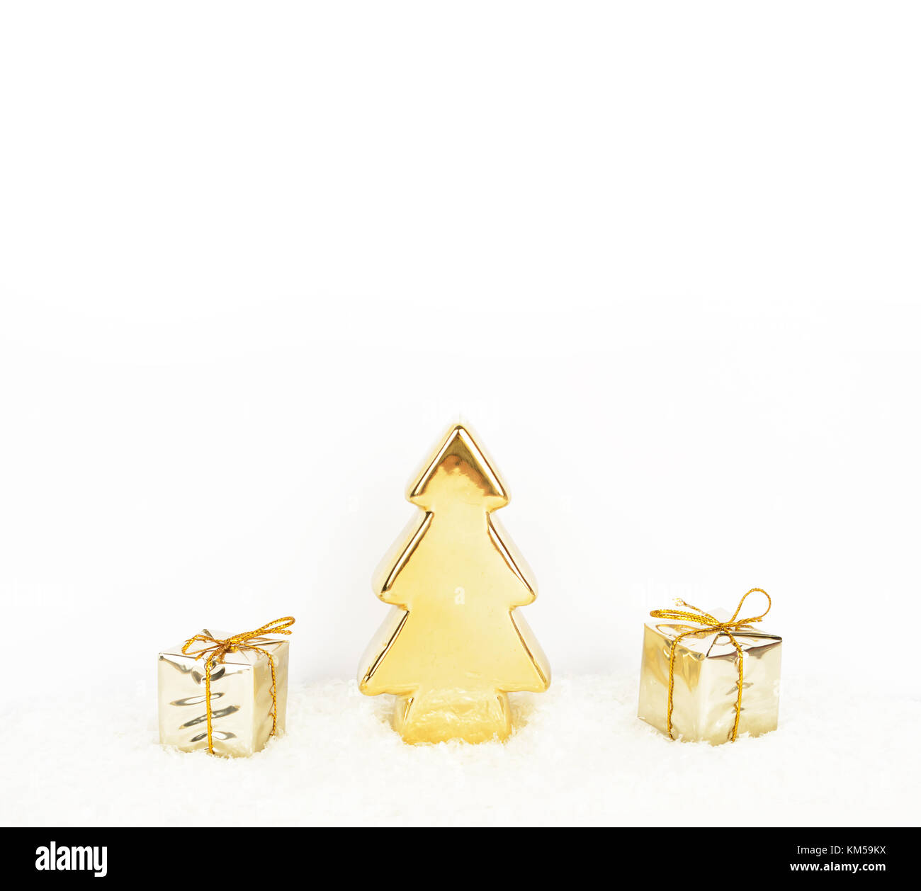 Christmas background with white christmas tree ball on glitter. Holiday ...