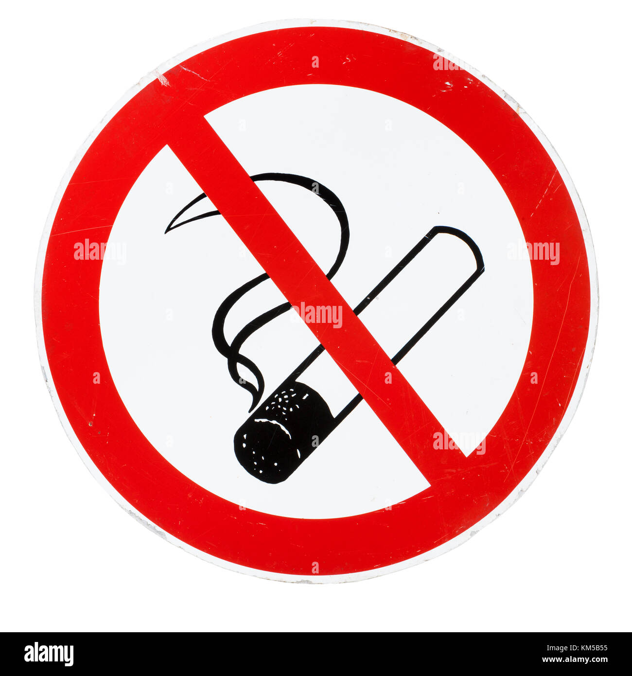 Old no smoking sign isolated with clipping path Stock Photo - Alamy