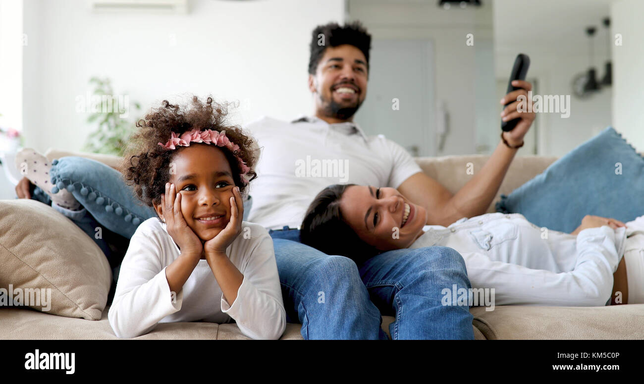 Picture of happy family spending time together Stock Photo - Alamy