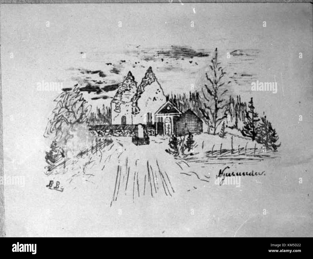 Njurunda Church Ruin is a historical site in Sweden, marked by the ...