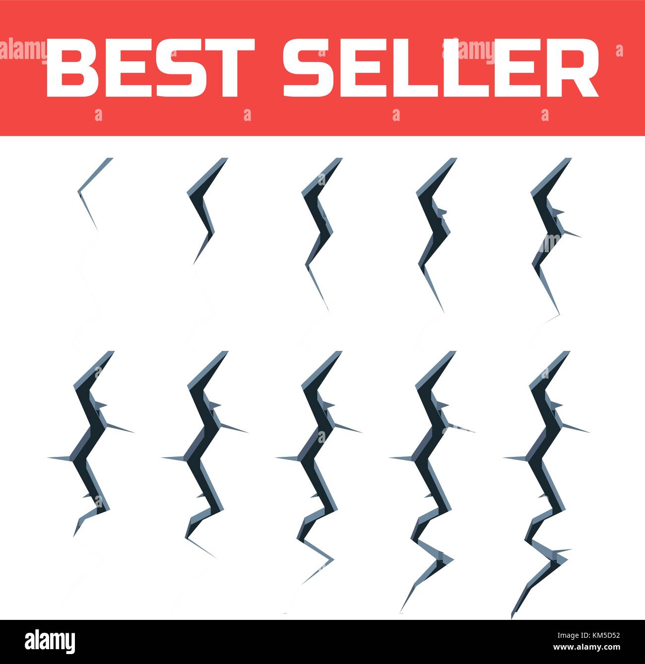 Earth crack set. crack evolution. vector illustration Stock Vector ...