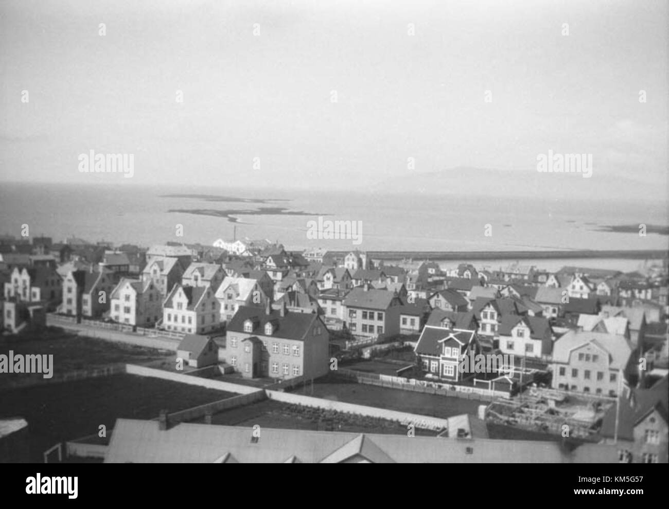 This image captures *Reykjavik*, the capital of Iceland, showcasing its ...