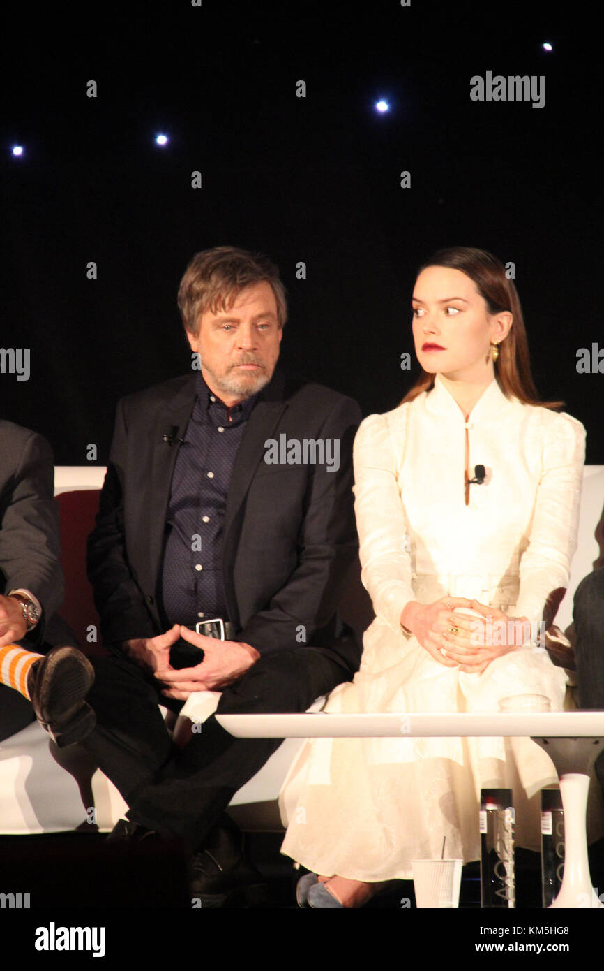 Mark Hamill, Daisy Ridley 12/03/2017 The Global Press Conference of ...