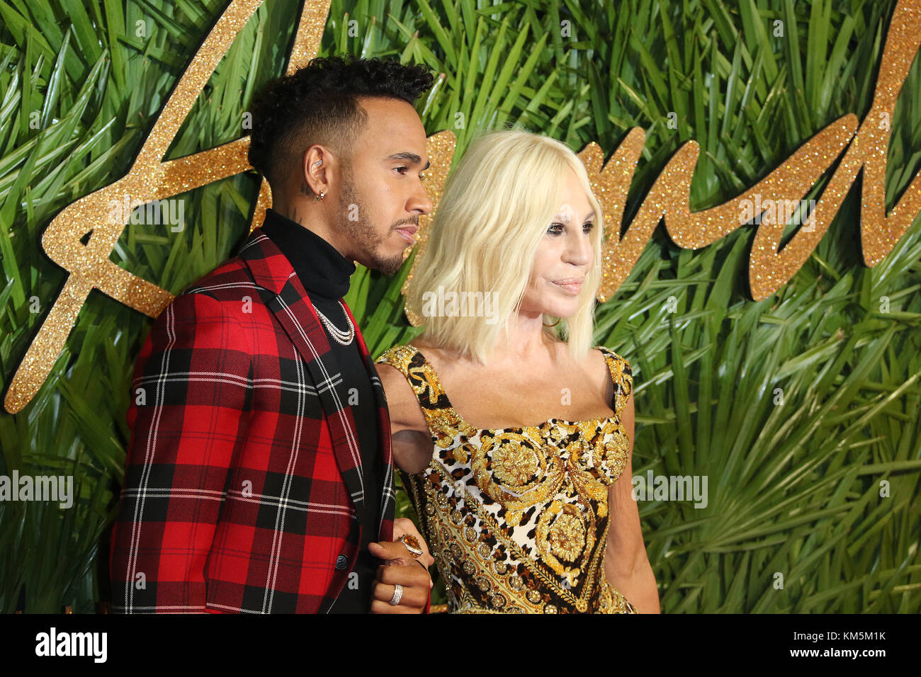 Donatella versace and lewis hamilton hi-res stock photography and ...