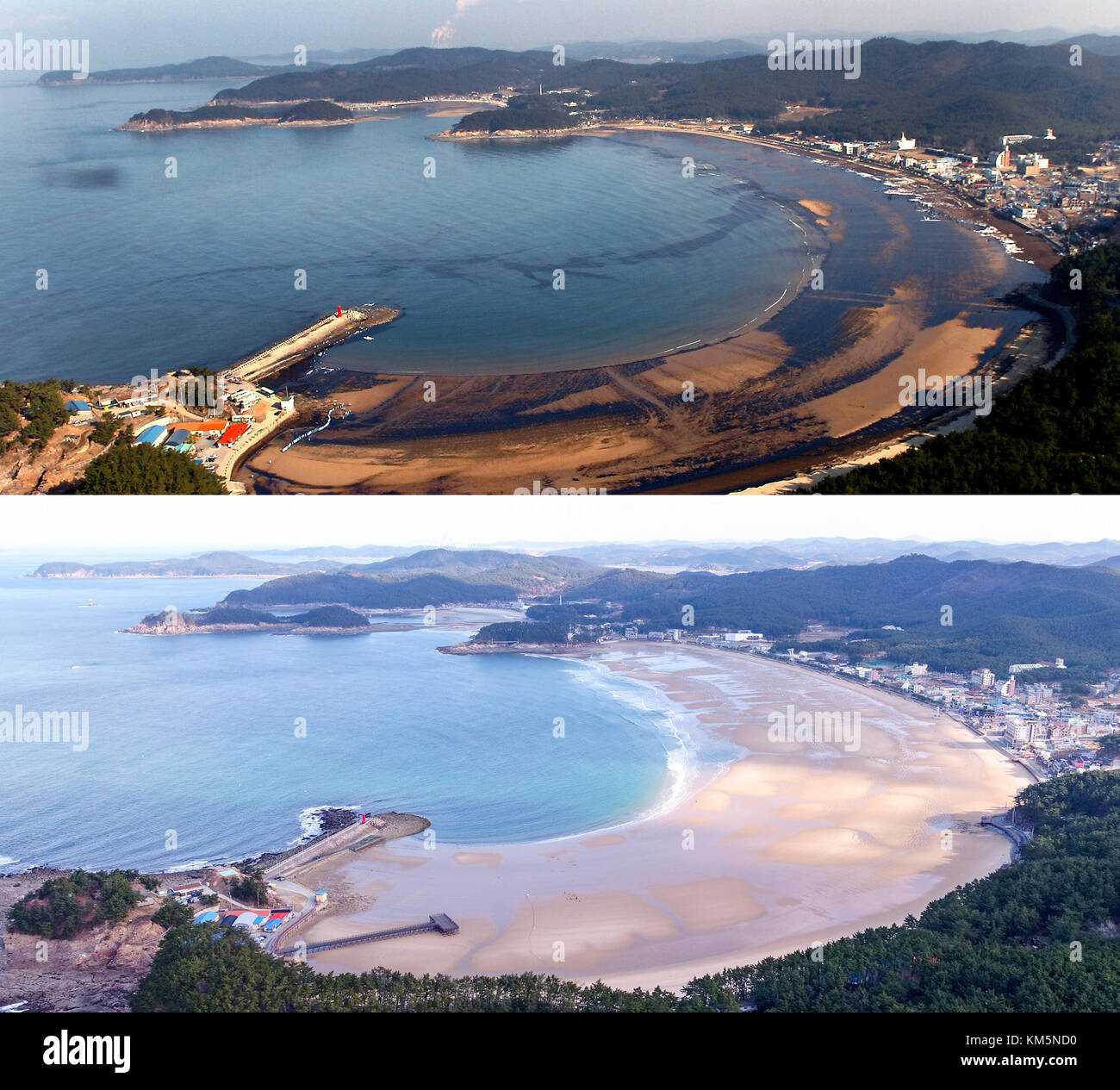 Miracle of 10 years in Taean This composite file photo shows an aerial ...