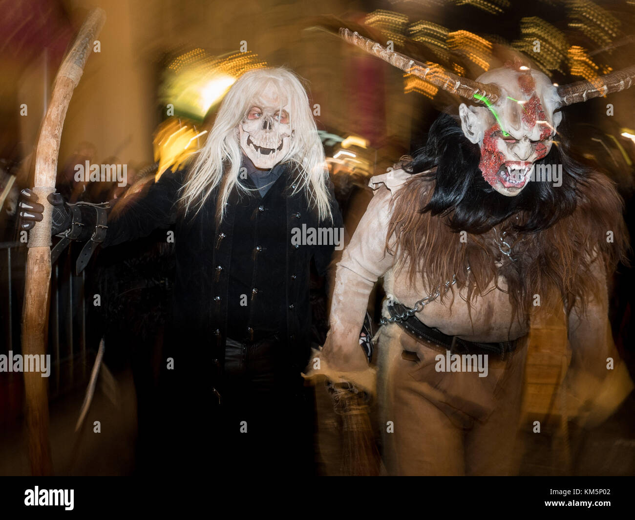 Graz, Austria. 3rd Dec, 2017. Devil characters seen running in the ...