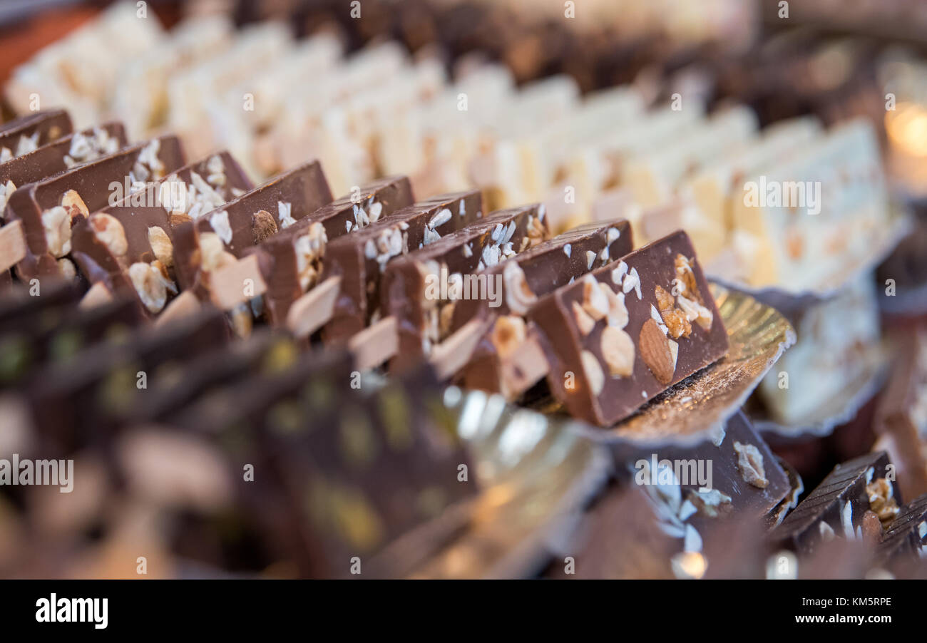 Tuebingen, Germany. 05th Dec, 2017. Chocolate bars lying on display at ...