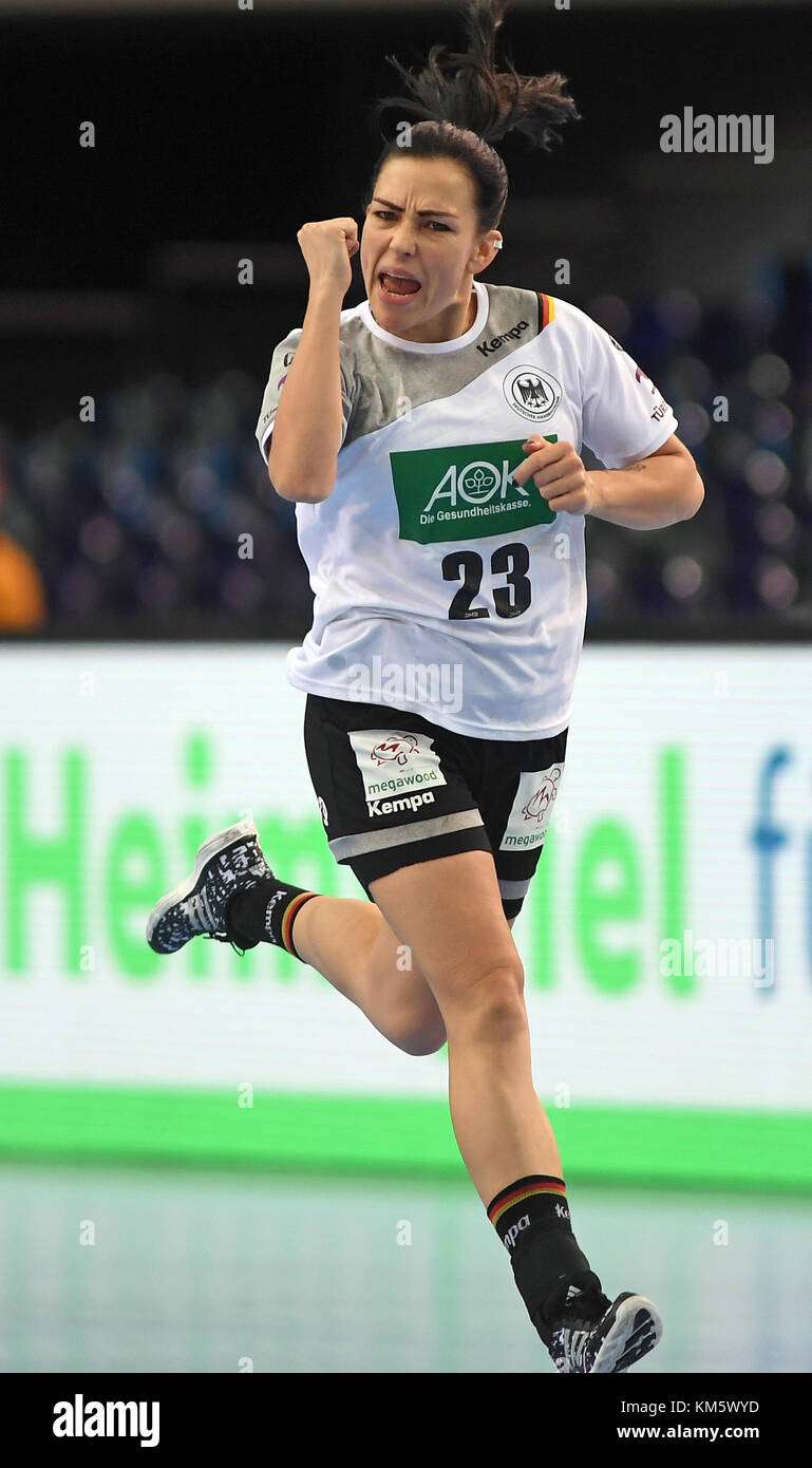 Leipzig, Germany. 05th Dec, 2017. Germany's Svenja Huber celebrates her ...