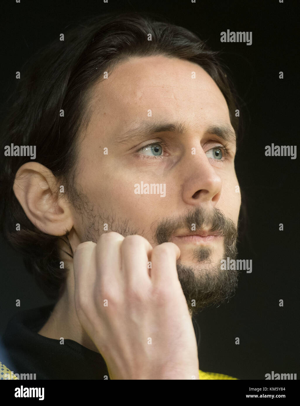 Dortmund's team player Neven Subotic gives a press conference at ...