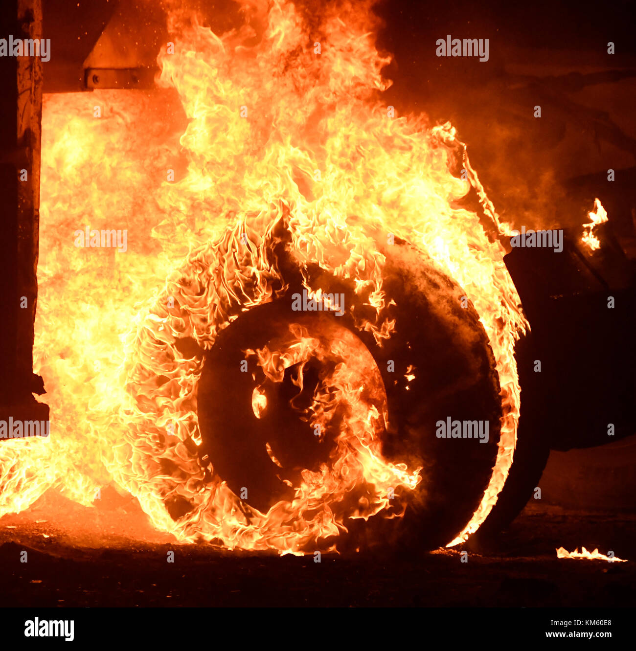 One of many structors in flamses after an early-morning major alarm ...