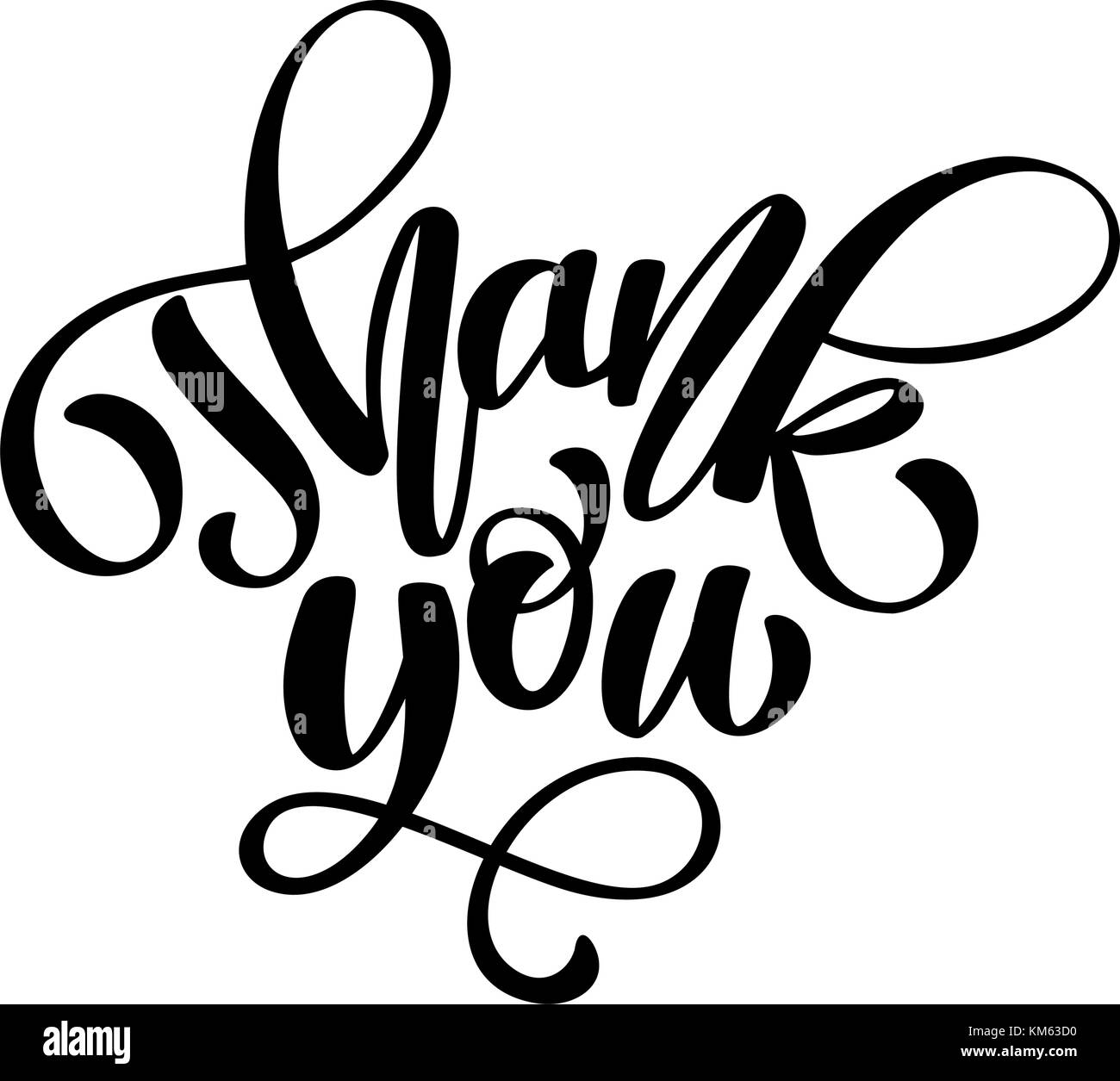 Thank You handwritten inscription. Hand drawn lettering. Thank You ...