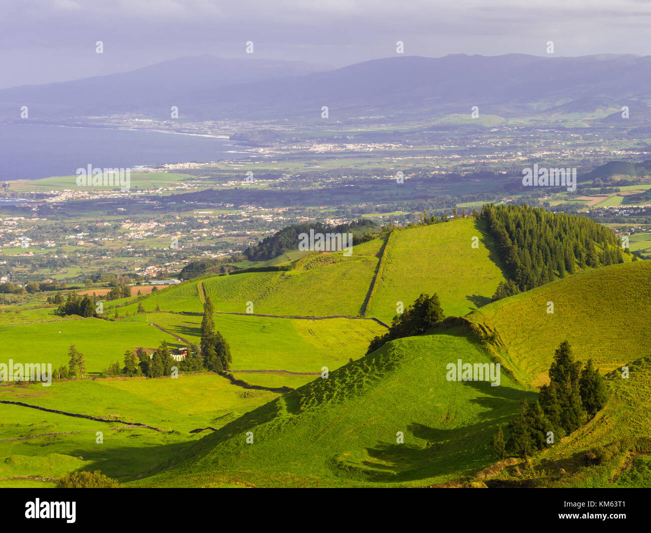 Landscape in Sao Miguel Island, Azores, Portugal, as seen from Coal ...