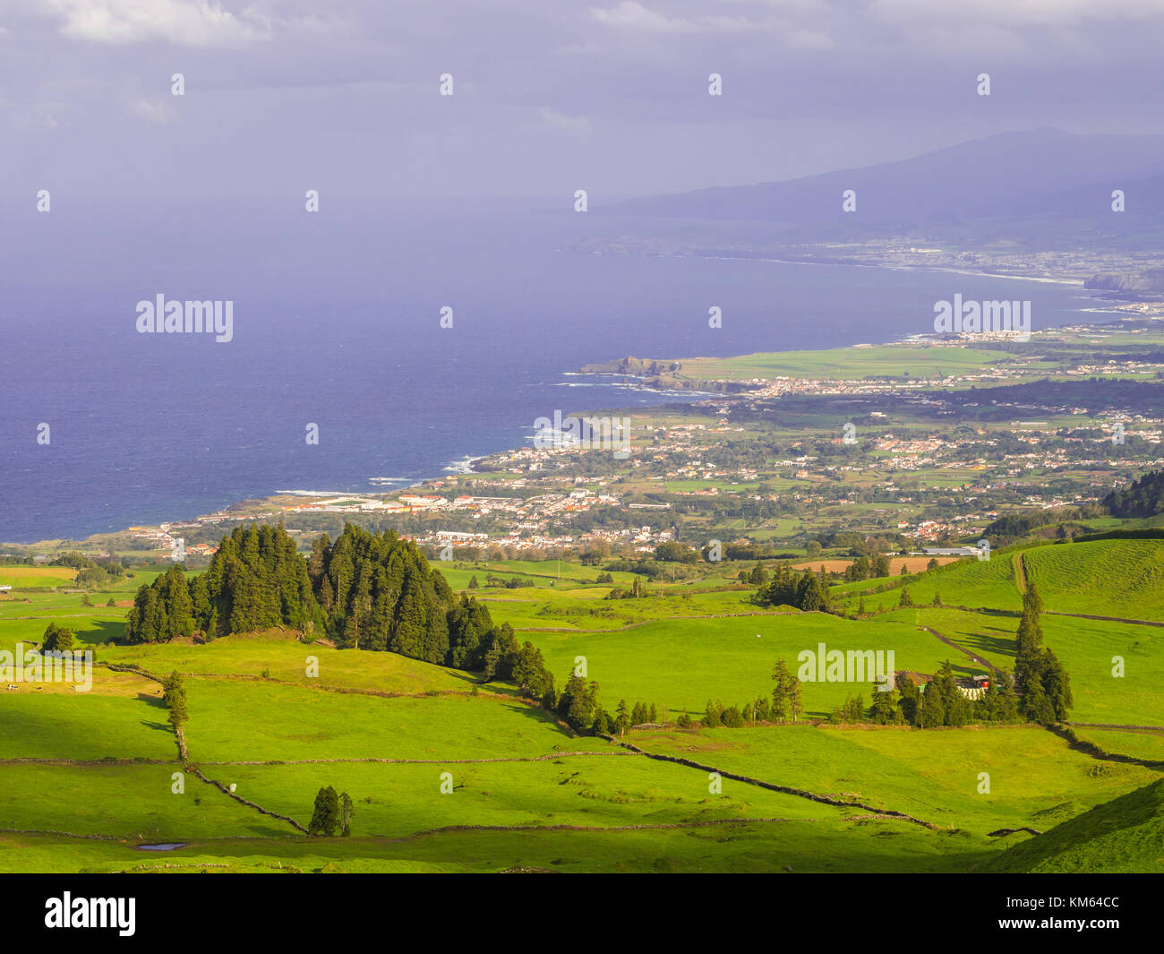 Landscape in Sao Miguel Island, Azores, Portugal, as seen from Coal ...