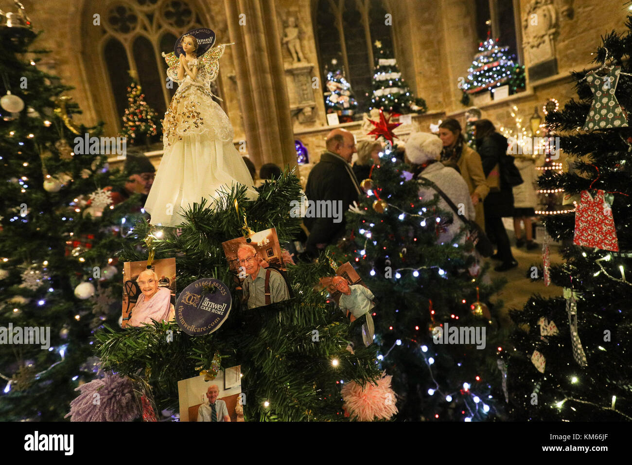Decorated trees during a Christmas Tree Festival at St Mary's Church in ...