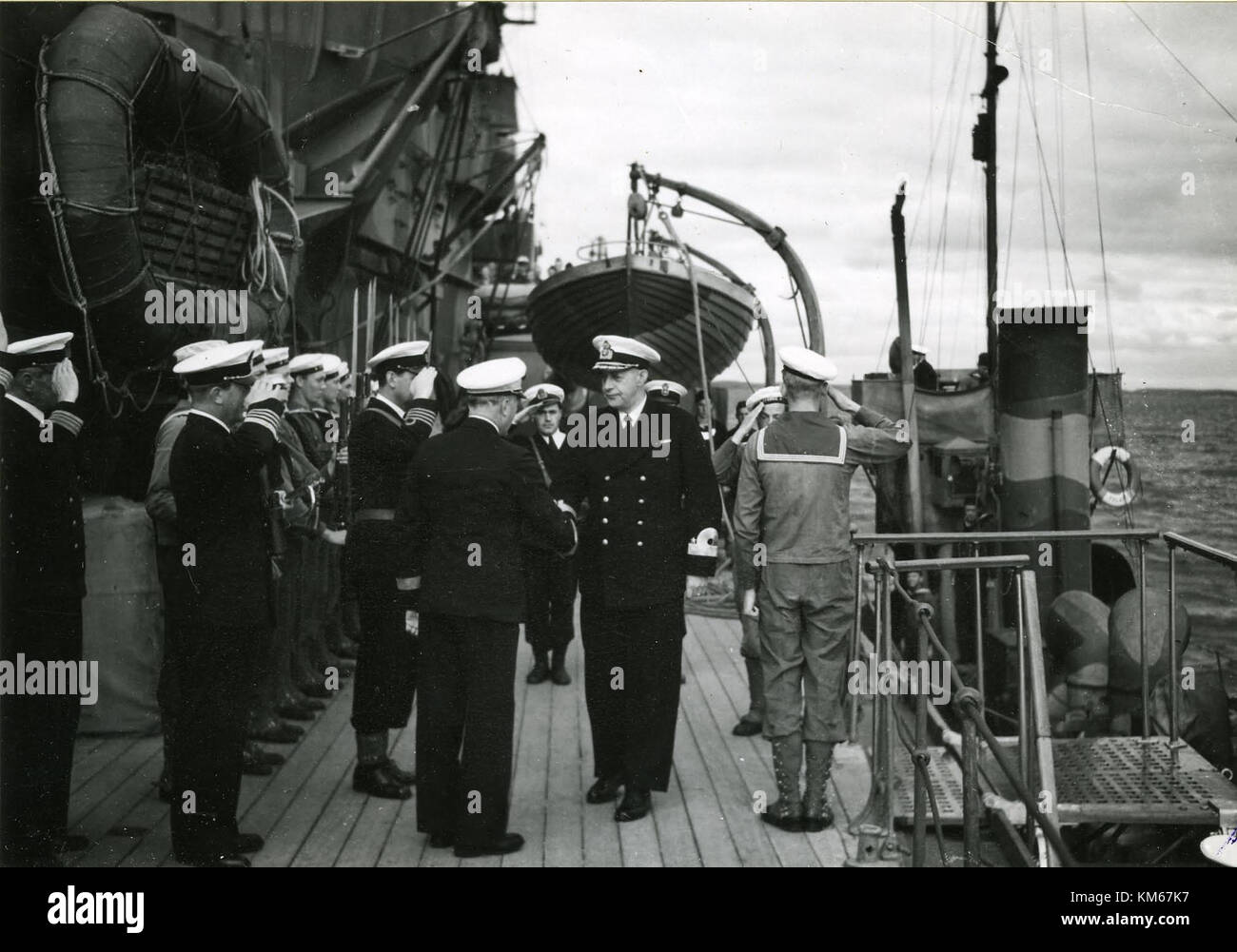 The inspection of HMS Sverige, a notable Swedish naval ship, reflects ...