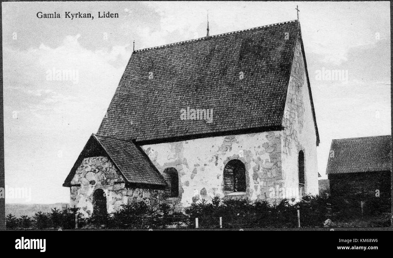 Photograph of the Lidens gamla kyrka (Old Church of Liden) in Sweden ...