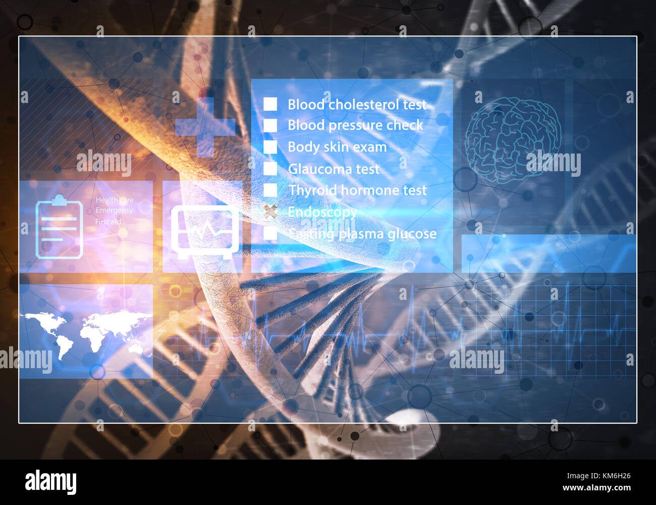 Medicine user interface Stock Photo - Alamy