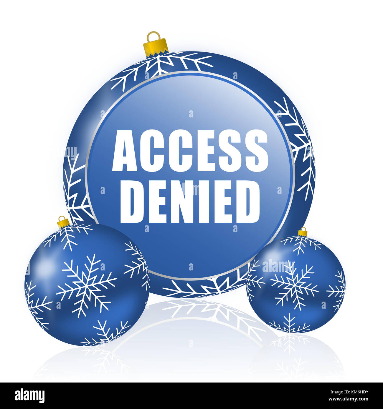 Access denied blue christmas balls icon Stock Photo - Alamy