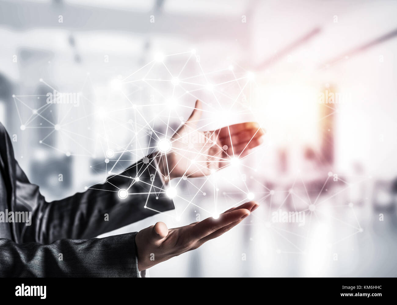 Wireless technologies as means of business communication Stock Photo ...