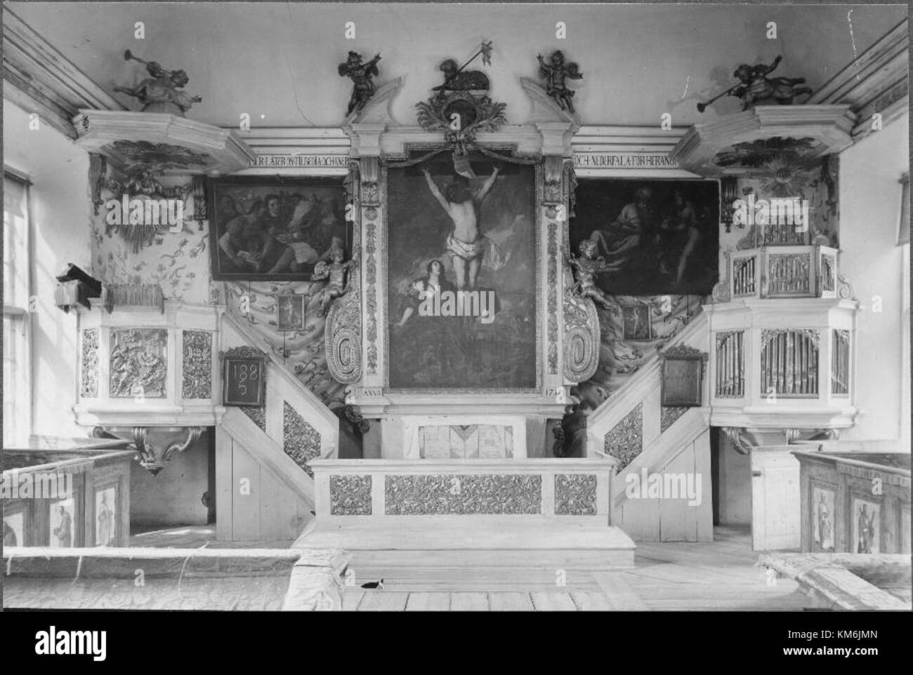 A historical image of Lena and Salsta Slottskapell, documented under ...