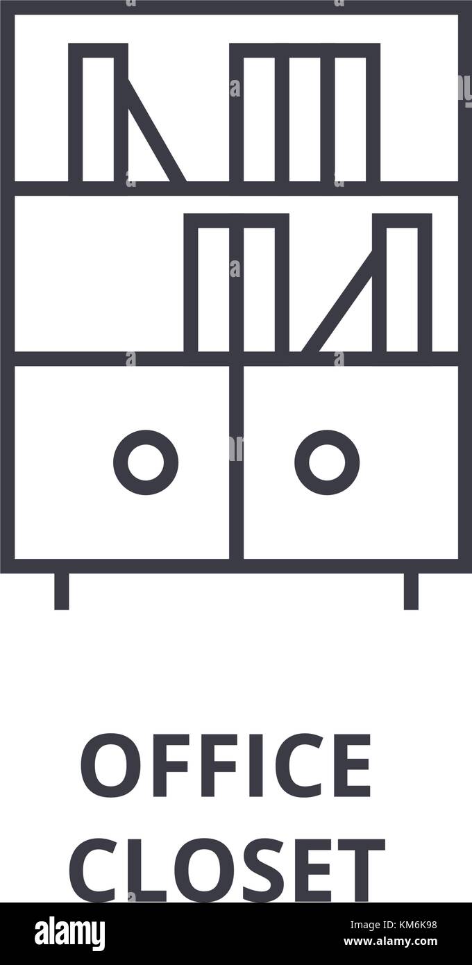 office closet line icon, outline sign, linear symbol, vector, flat ...