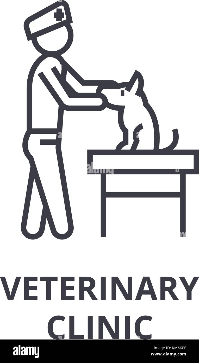 veterinary clinic line icon, outline sign, linear symbol, vector Stock ...