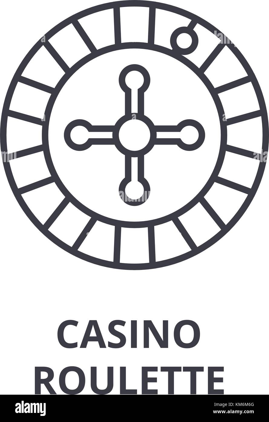 casino roulette line icon, outline sign, linear symbol, vector, flat ...