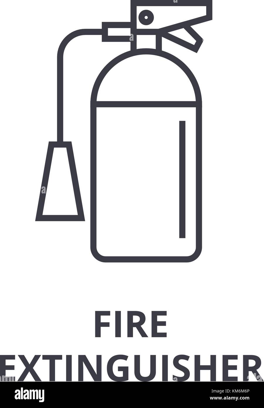 fire extinguisher line icon, outline sign, linear symbol, vector, flat ...