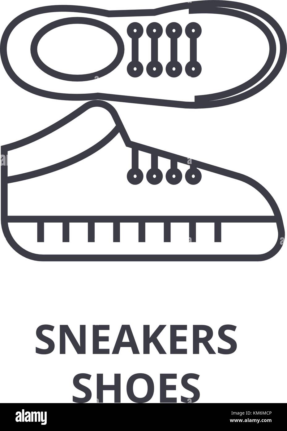 sneakers shoes line icon, outline sign, linear symbol, vector, flat ...
